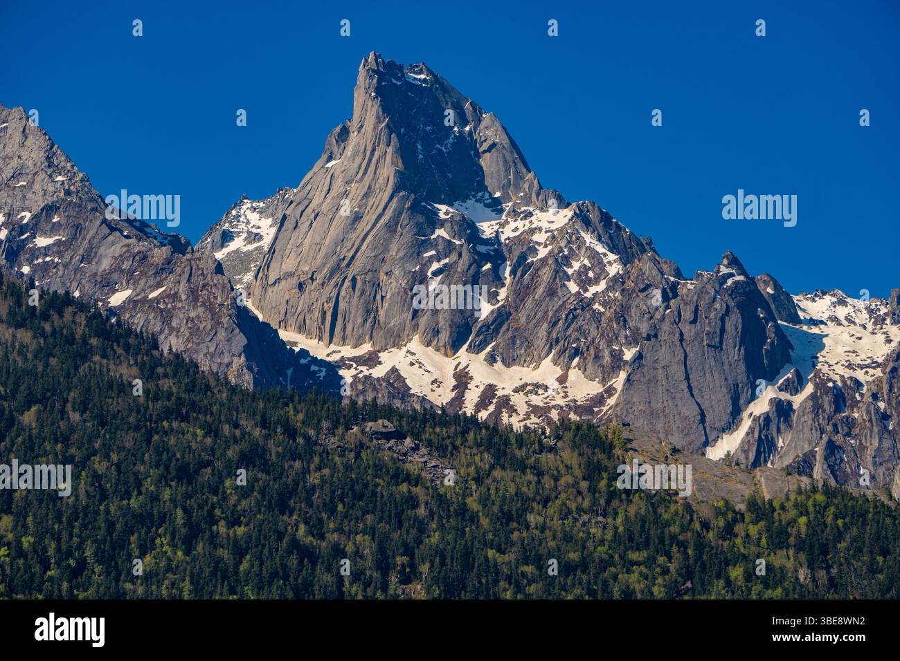 Snow laden Majestic Horn of Harsil, Stunning twin peaks in Harsil ...