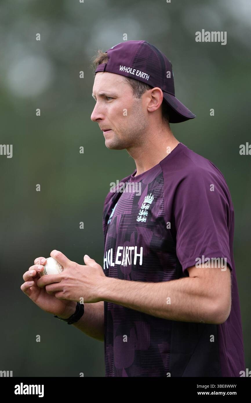 England's Tom Hartley during a nets session at Edgbaston, Birmingham ...