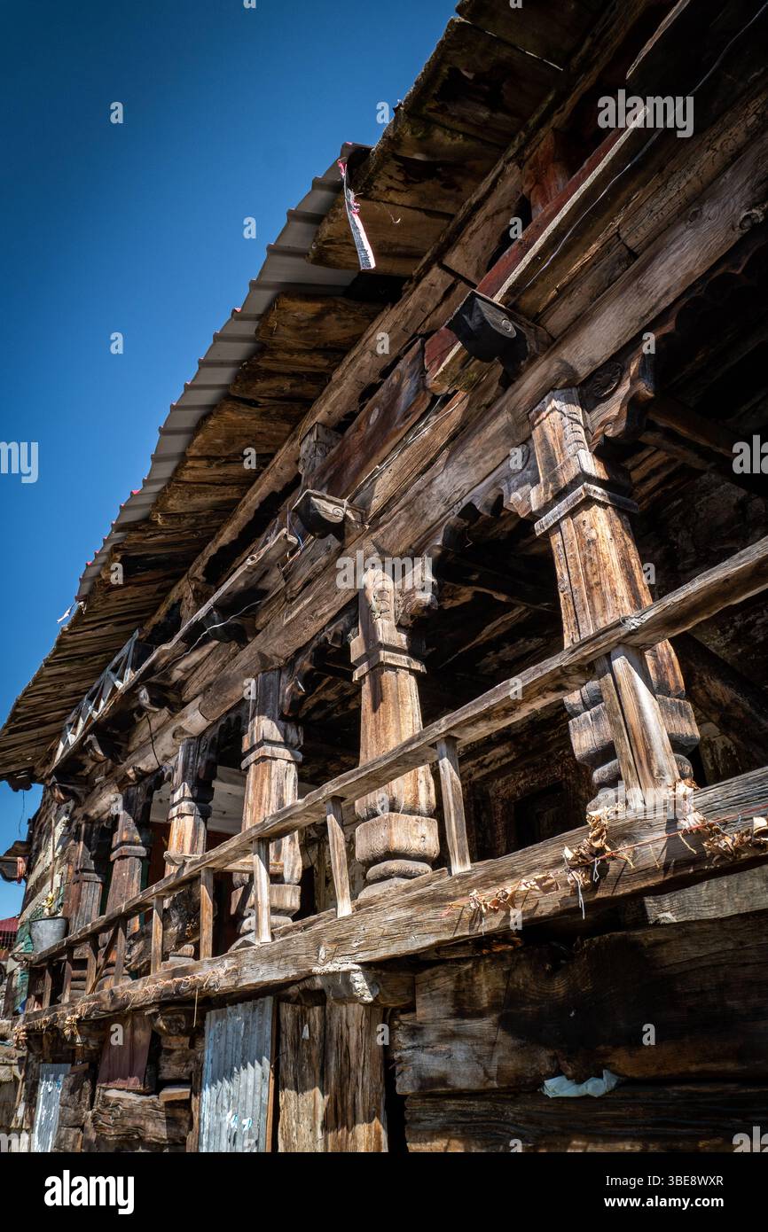 Historic wooden structures in Mukhba Village, Harsil Valley ...
