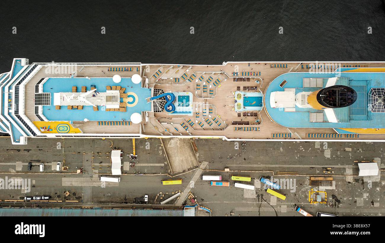 Manila South Harbor, Philippines: the cruise ship COSTA FORTUNA. The ...