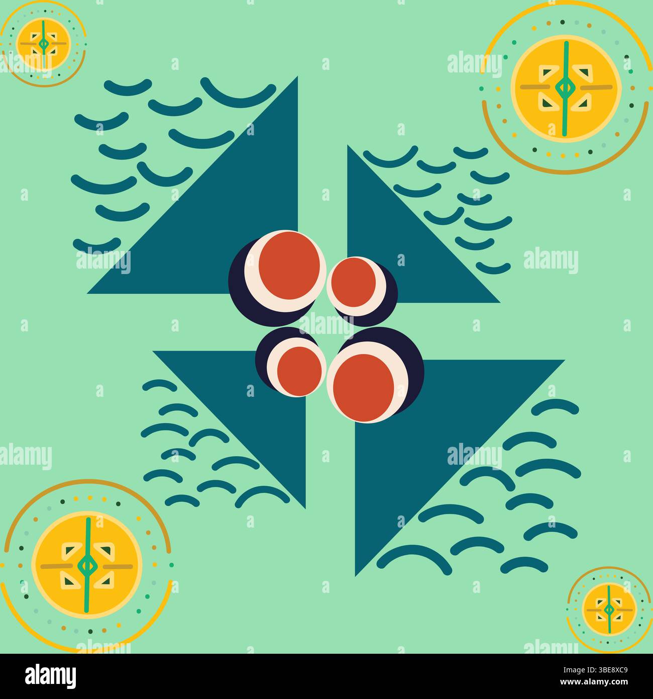 Seamless aquatic pattern featuring Stock Vector Images - Alamy