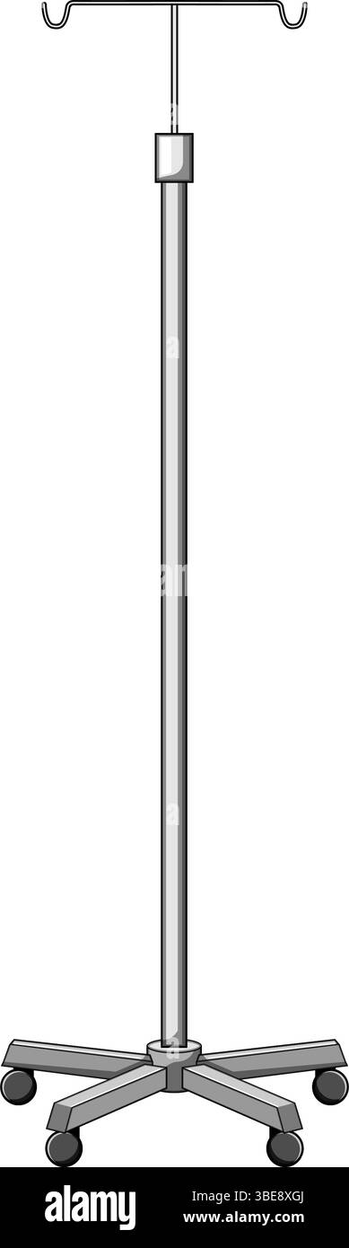 healthcare hydration iv drip stand cartoon vector illustration Stock ...