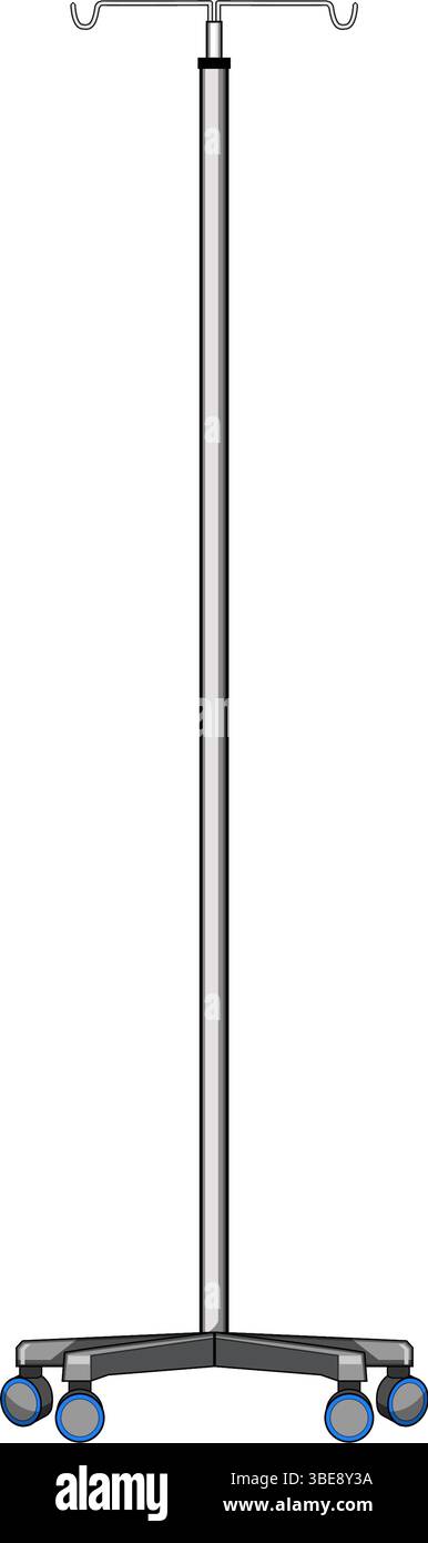 clinic hydration iv drip stand cartoon vector illustration Stock Vector ...