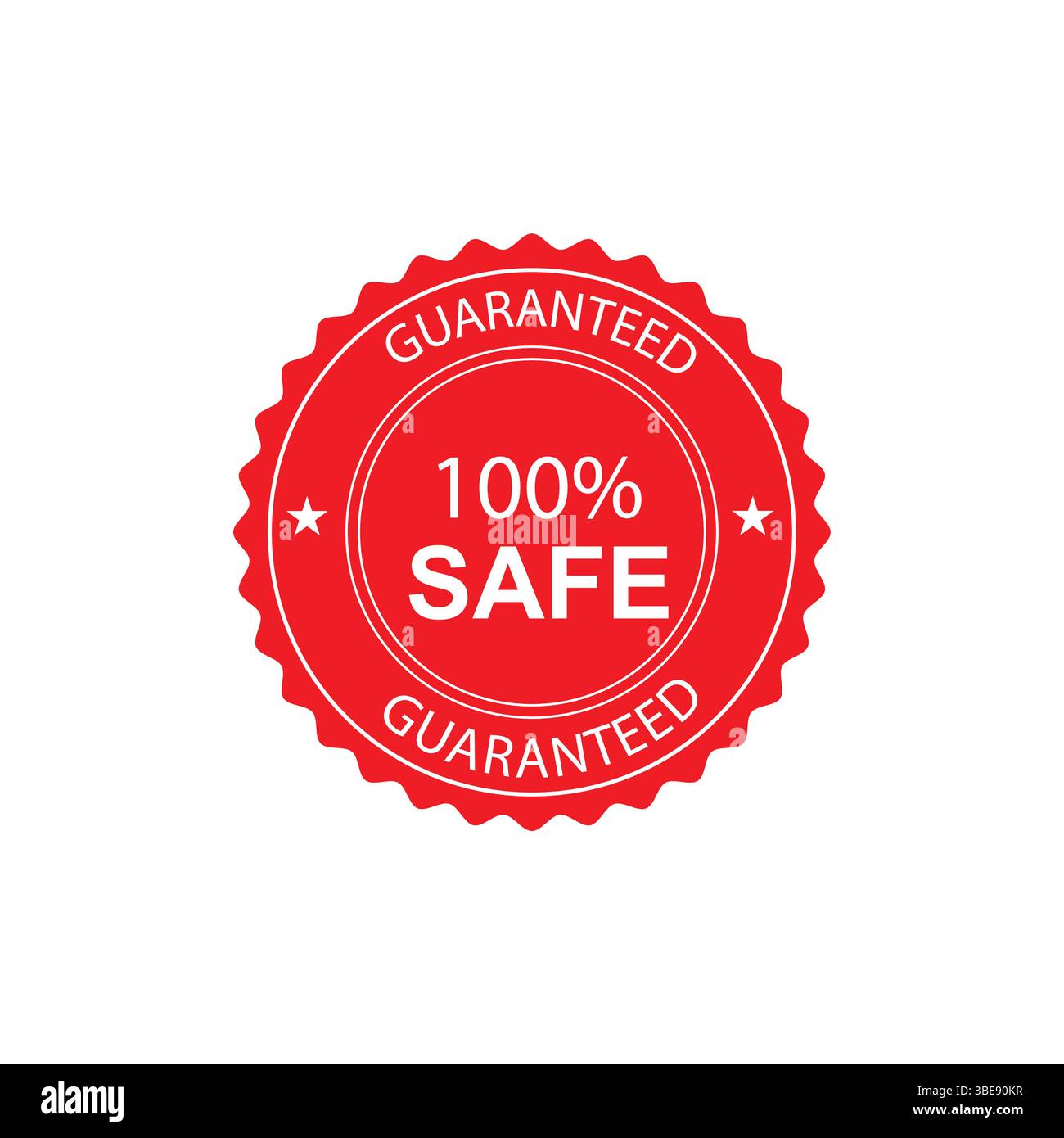 100% Save Stamp, 100% Safe Sticker, High Quality isolated on white ...