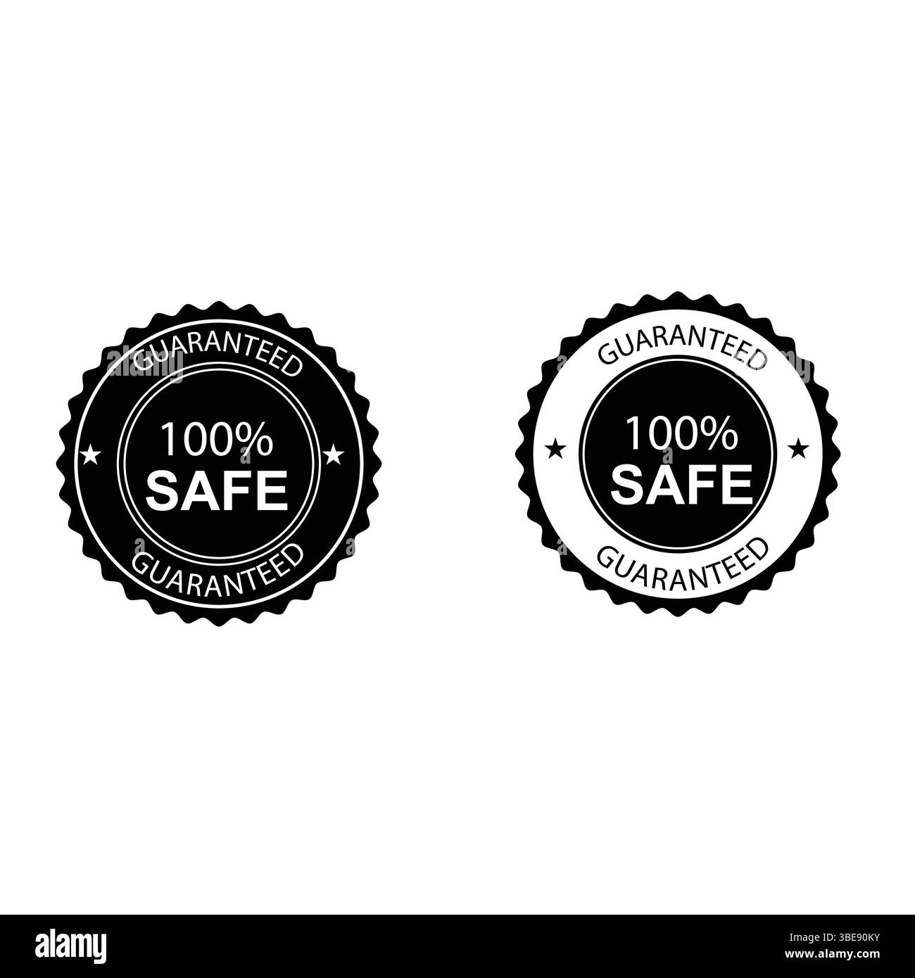 100% Save Stamp, 100% Safe Sticker, High Quality isolated on white ...