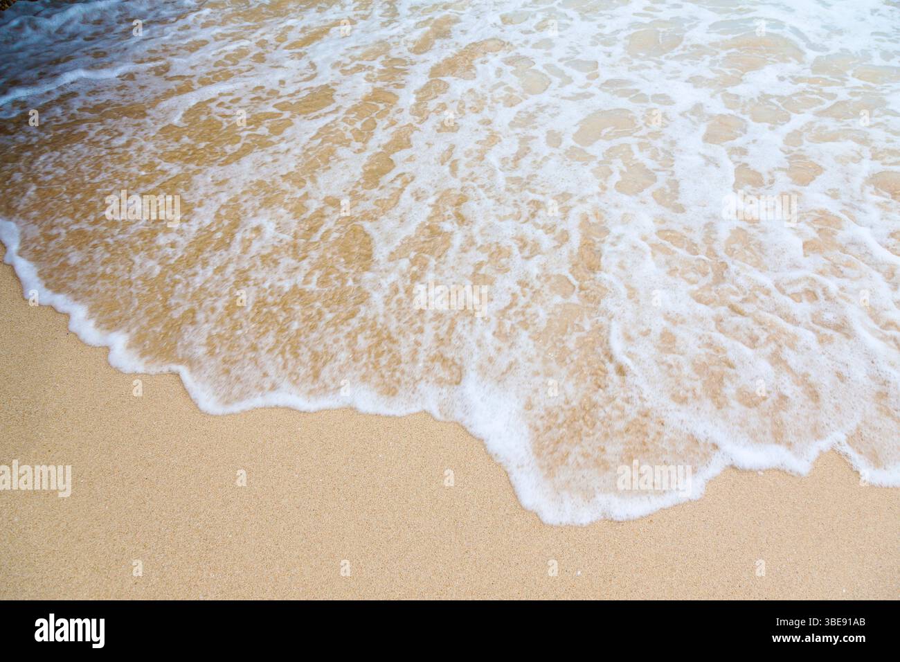 Sea surf on the seashore on the sand. Sea foam on the sand Stock Photo ...