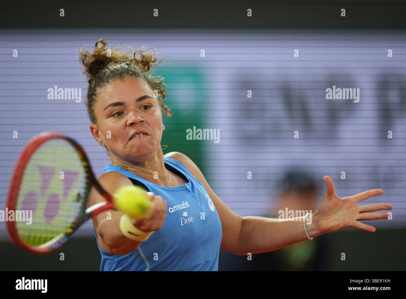 Italy's Jasmine Paolini hits a forehand against Australia's Ajla ...