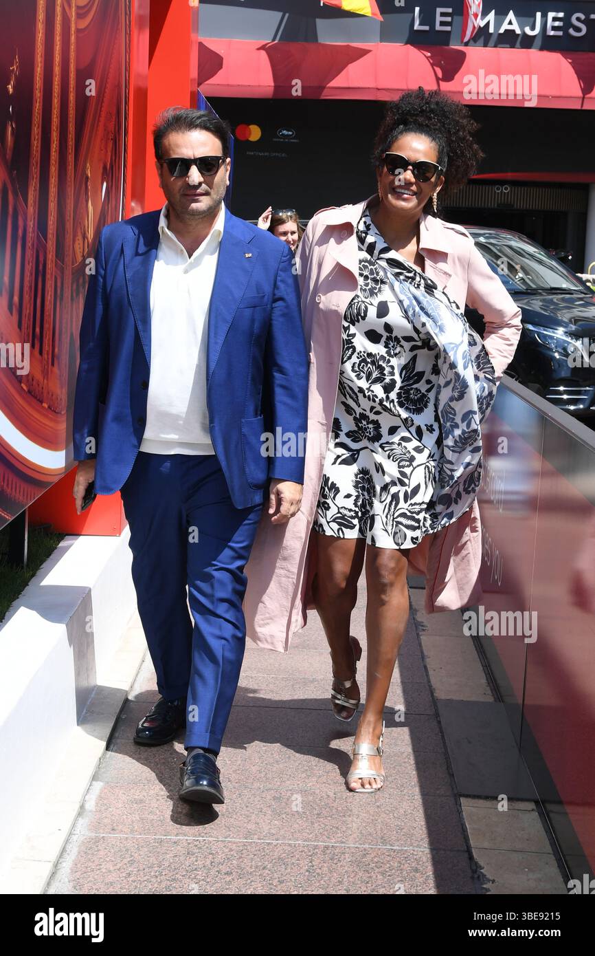 Cannes, France. 17th May, 2025. Gerolamo Cangiano and Denny Mendez ...