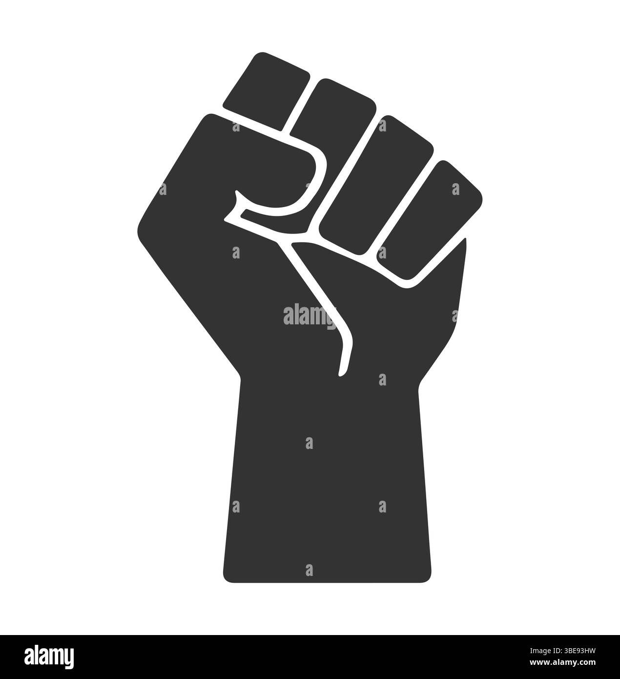 Raised fist icon symbol shape. Justice, revolution, protest logo sign ...