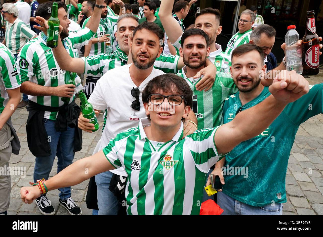 Real Betis fans show their support in the Rynek Glowny (Main Market ...