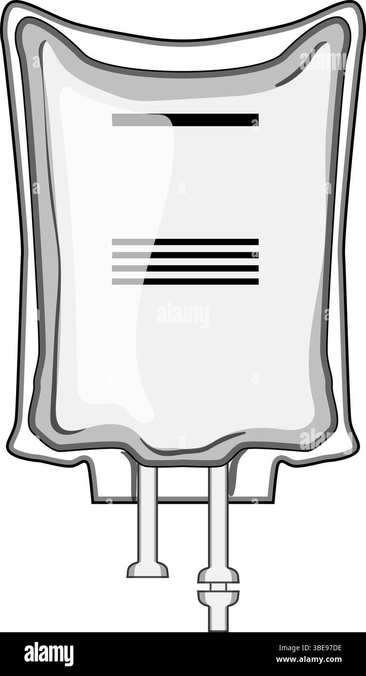 electrolyte iv fluid bag cartoon vector illustration Stock Vector Image ...