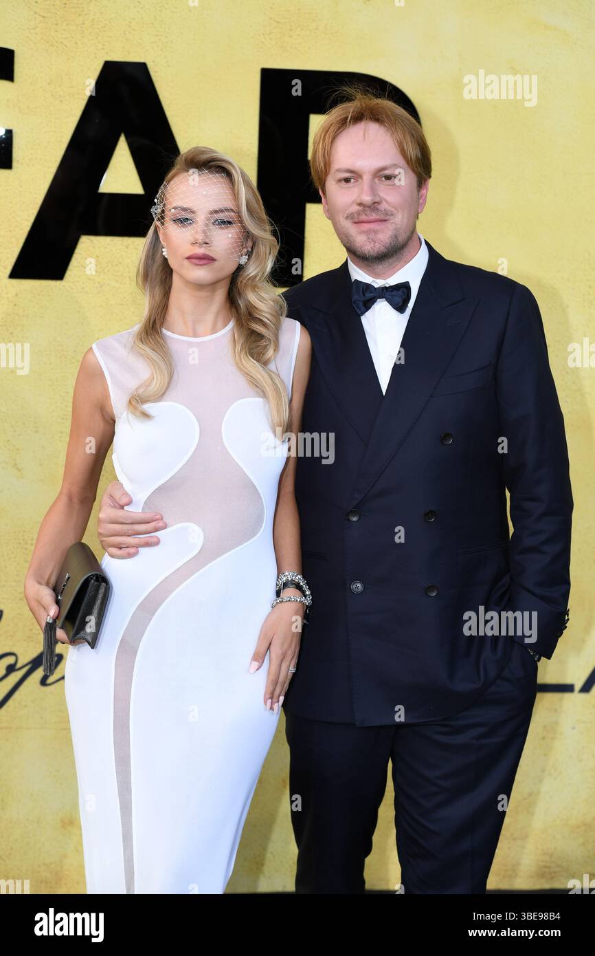 Christopher Aleo,Simona Jakstaite, ,attends the amfAR gala Cannes 2025 ...