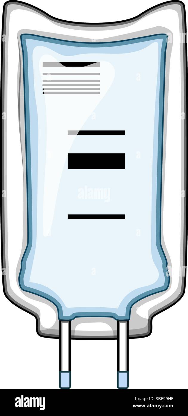 therapy iv fluid bag cartoon vector illustration Stock Vector Image ...