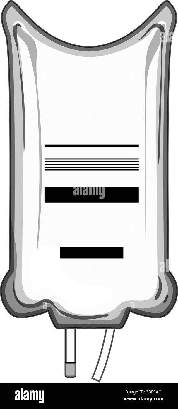 medical iv fluid bag cartoon vector illustration Stock Vector Image ...