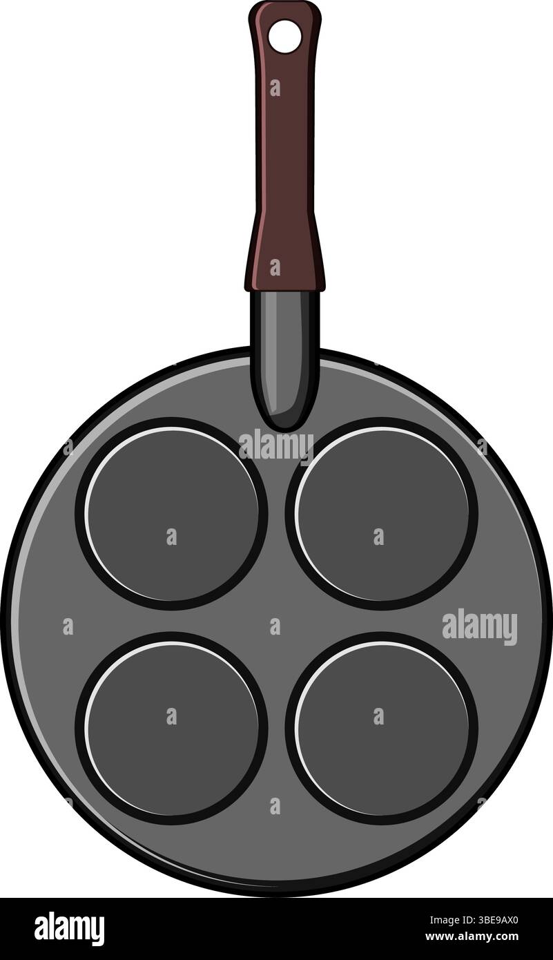 griddle mini pancake pan cartoon vector illustration Stock Vector Image ...