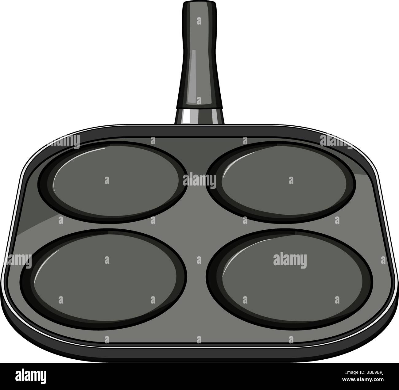 nonstick mini pancake pan cartoon vector illustration Stock Vector ...