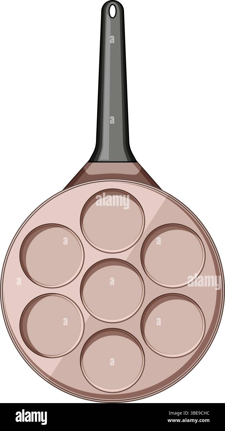 batter mini pancake pan cartoon vector illustration Stock Vector Image ...