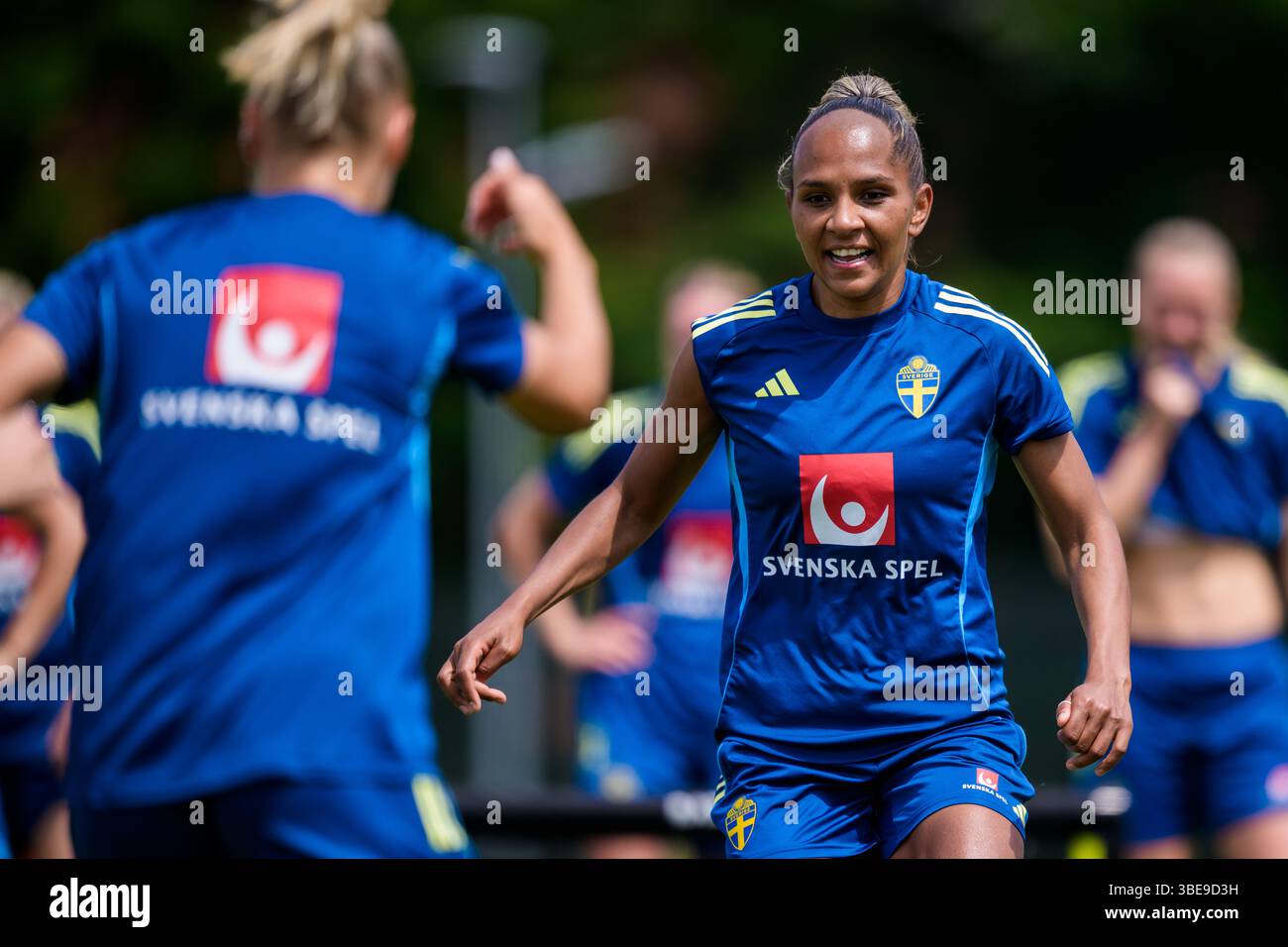 250528 Madelen Janogy of the Swedish women’s national football team during a training session on ...