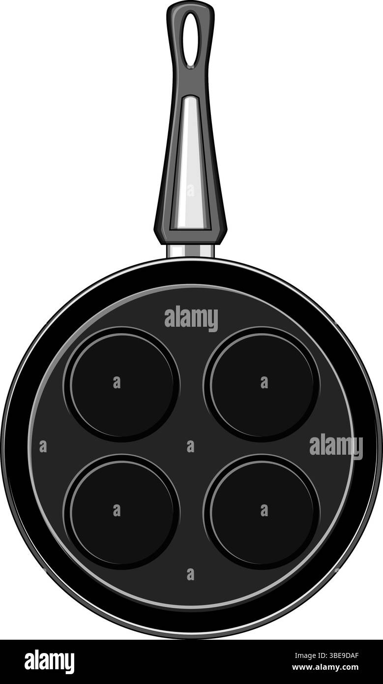 skillet mini pancake pan cartoon vector illustration Stock Vector Image ...