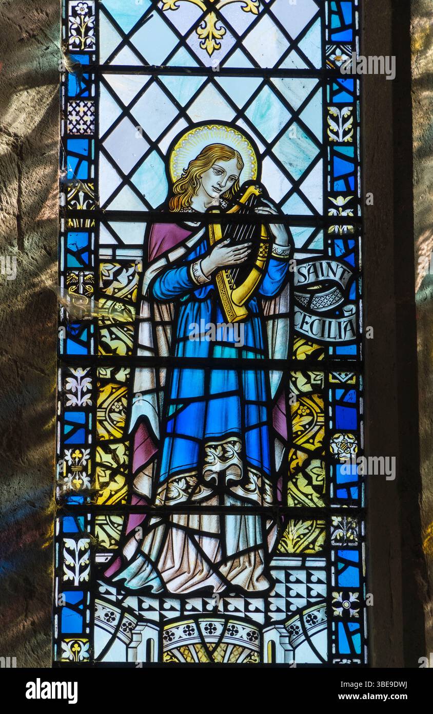 Stained glass depicting St Cecilia Church of St Mary the Virgin ...