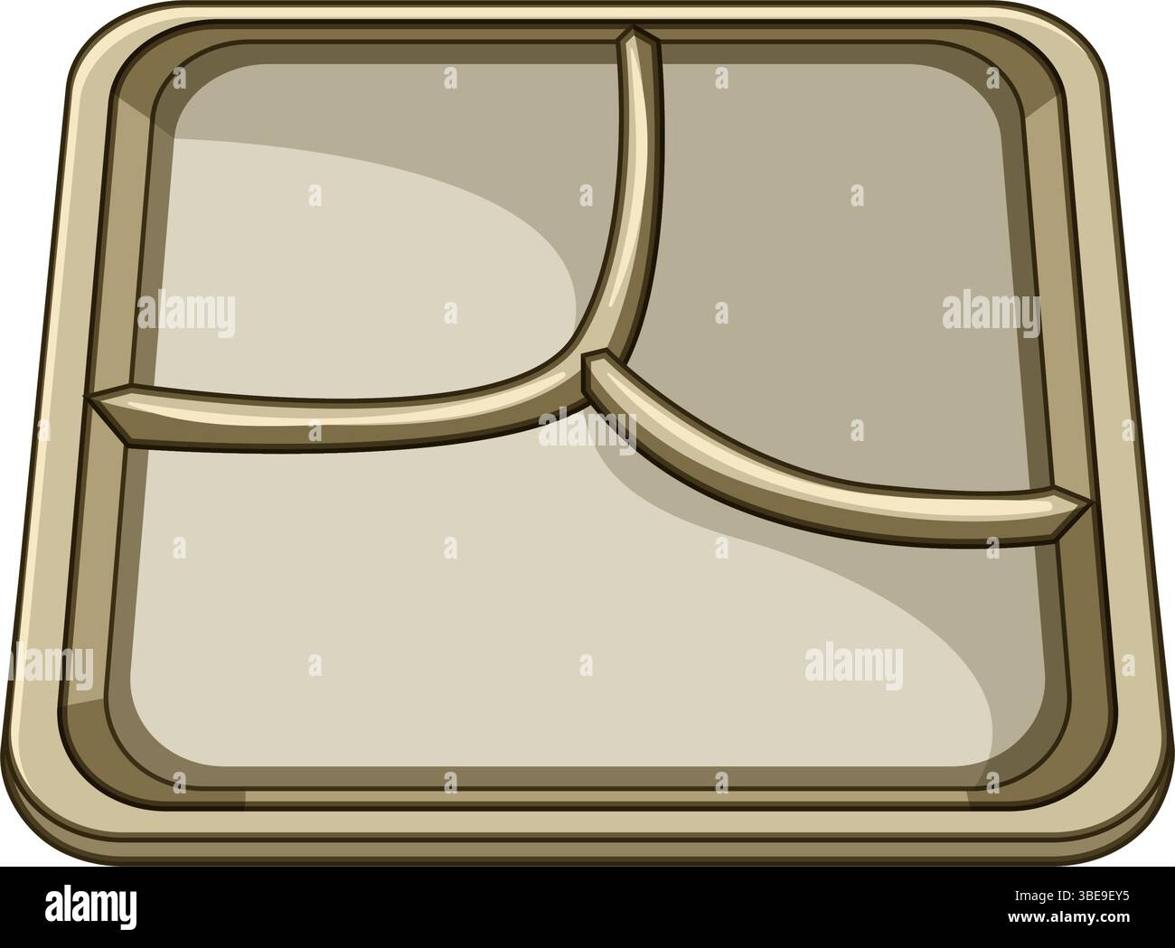 serving multi section meal tray cartoon vector illustration Stock ...