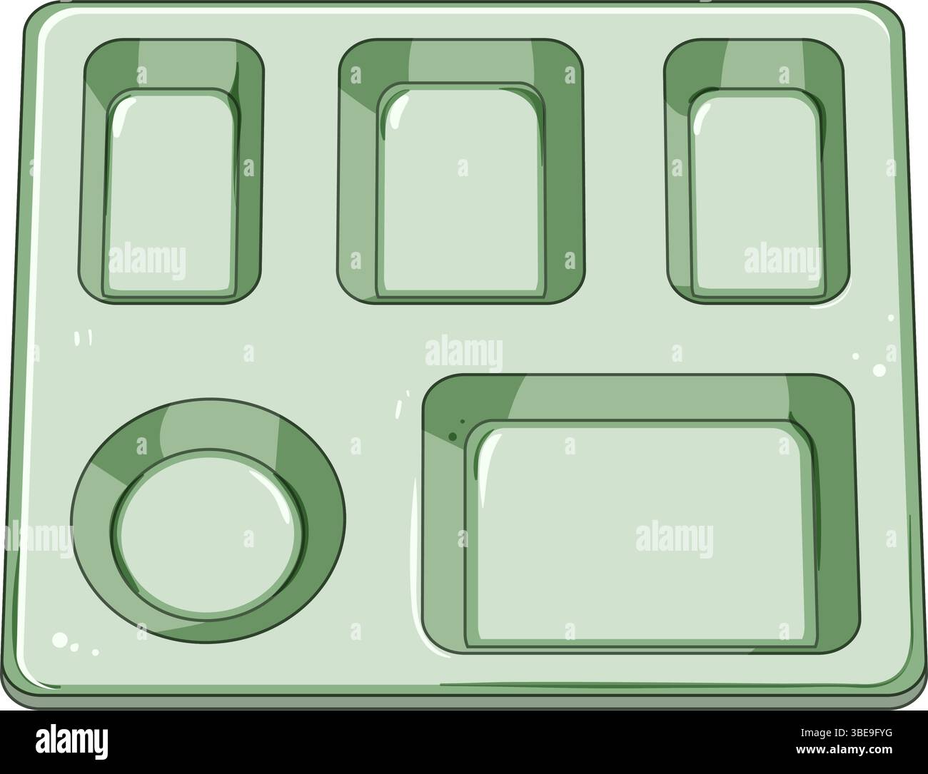 compartmentalized multi section meal tray cartoon vector illustration ...