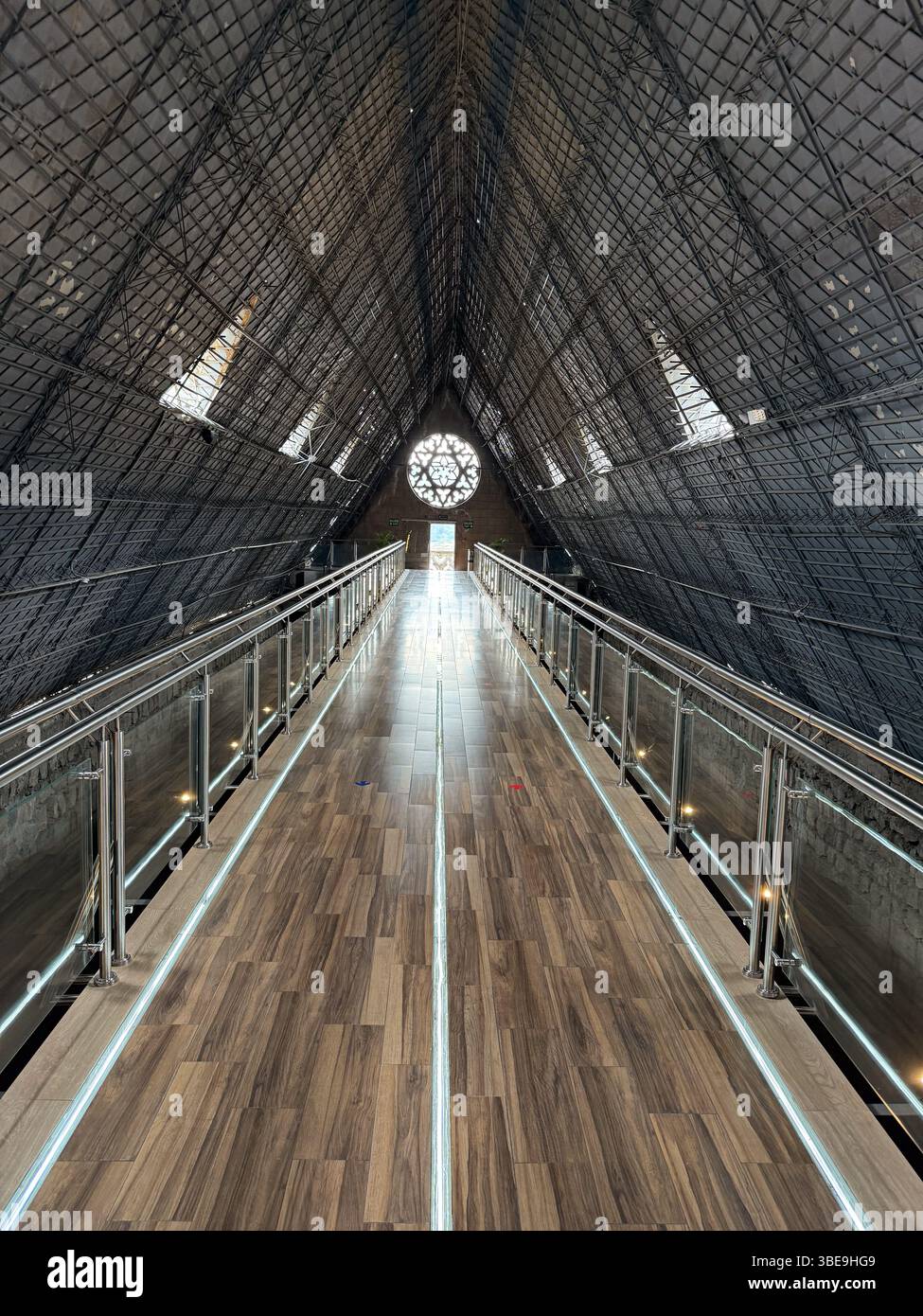 The internal walkway inside the roof over the ceiling of the Basilica ...