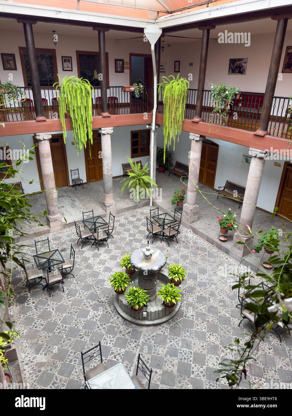 A covered atrium in the Quito Metropolitan Cathedral in Quito, Ecuador ...