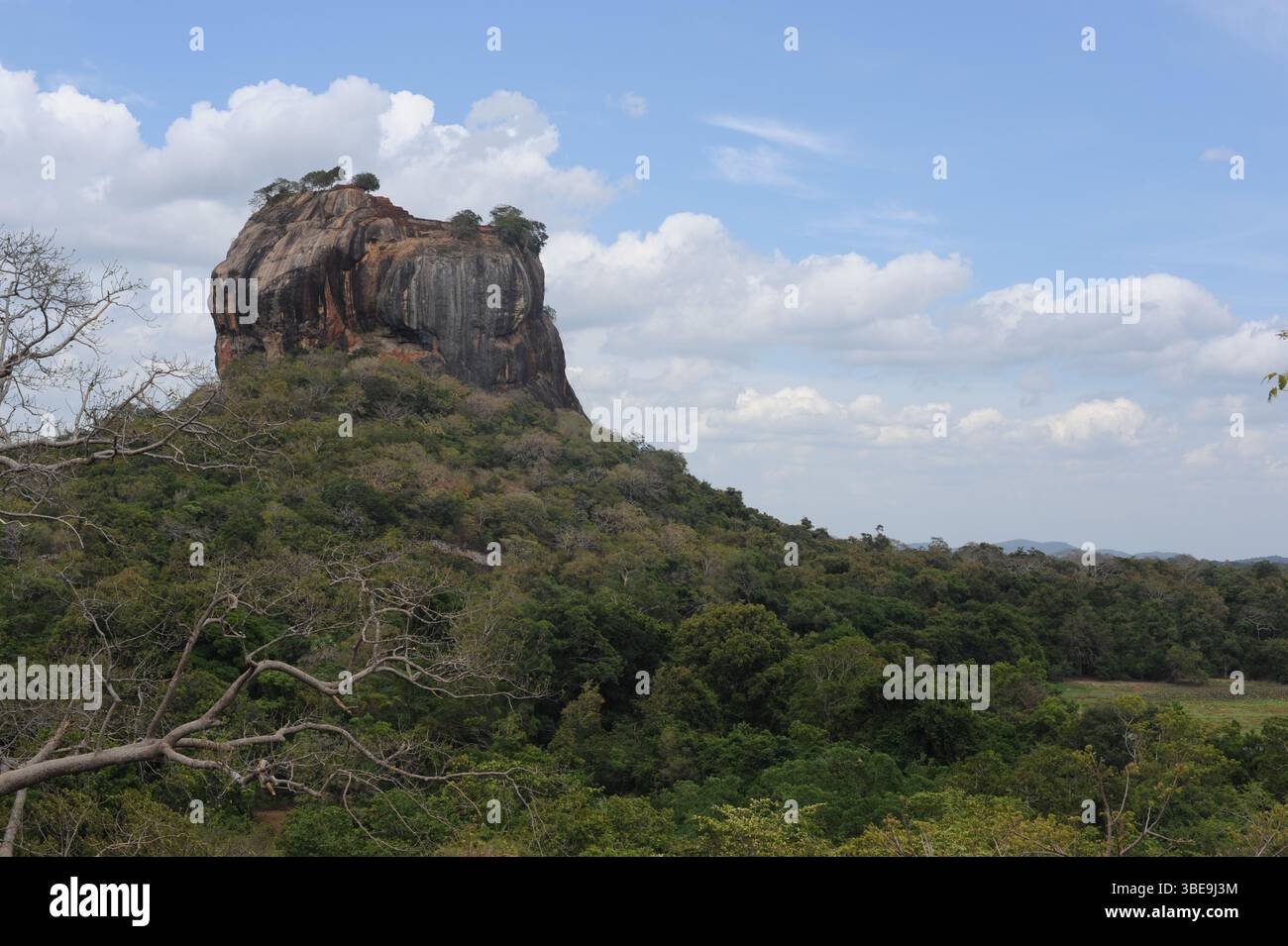 Lion Rock mountain with ancient fortress in Sigiriya (Sinhagiri) in the ...