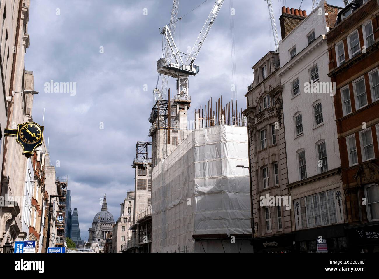 Construction underway of The Salisbury Square Development in EC4 looking along Fleet Street ...