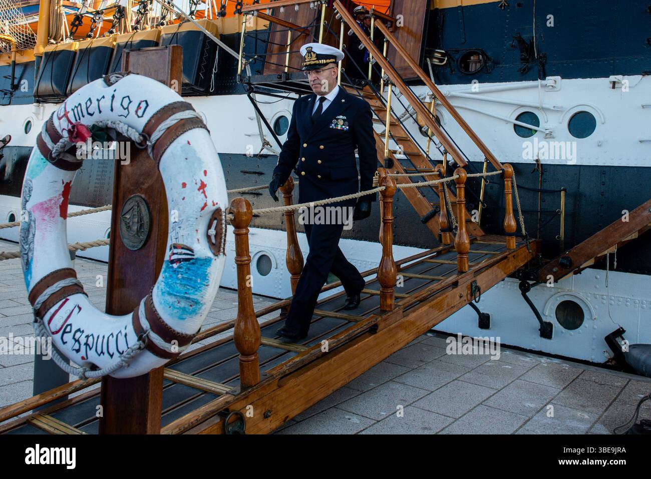 Roma, Italia. 28th May, 2025. L' Amerigo Vespucci arriva al Porto di ...