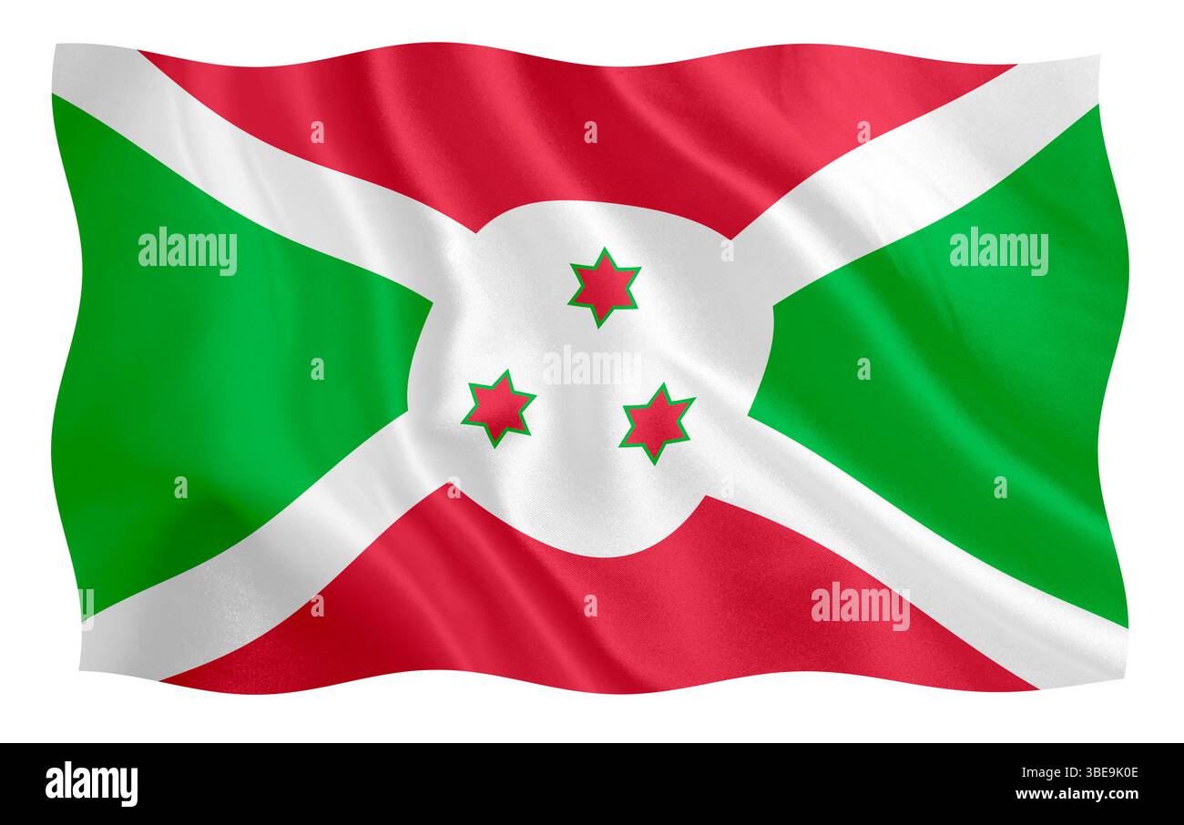 Digital composite Facsimile of the Burundi flag. , symbol, cut out ...