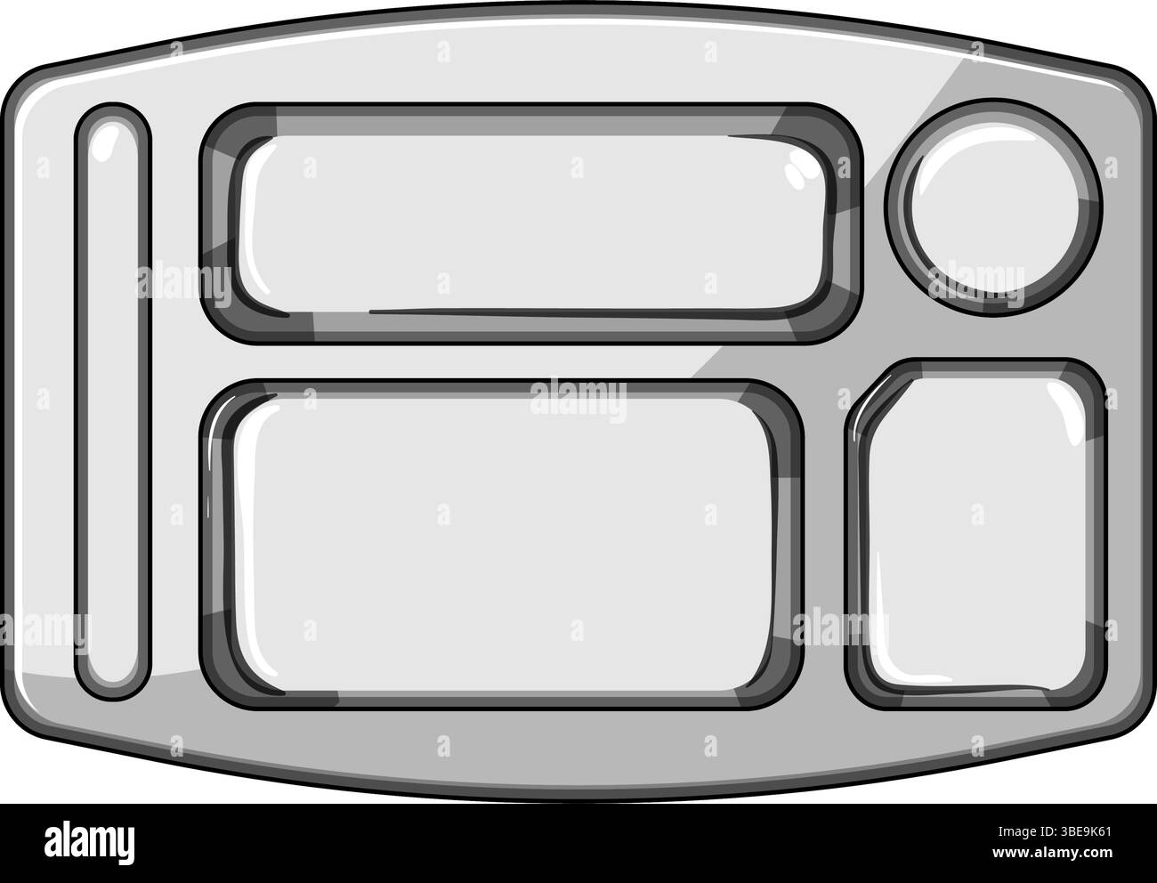 ecofriendly multi section meal tray cartoon vector illustration Stock ...