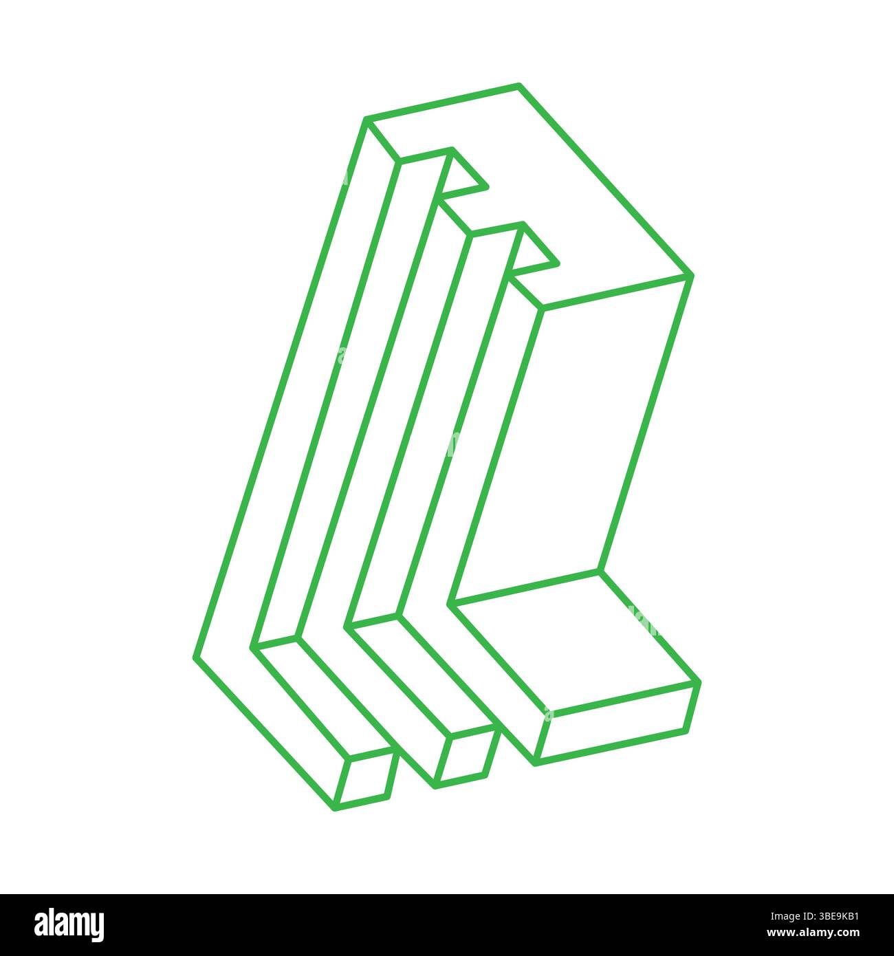 Impossible optical illusion shape. Optical art objects. Impossible figures. Logo. Sacred ...