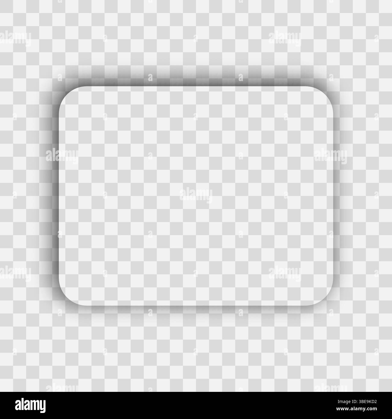 Dark transparent realistic shadow. Rounded rectangle shadow isolated on ...