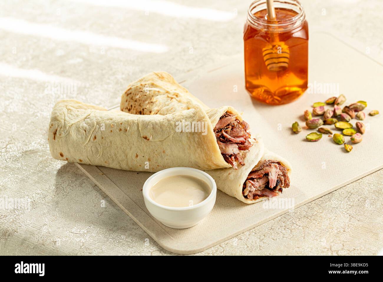 Lamb Shawarma Wrap with Honey and Tahini – Unique Arabic Fusion Dish ...