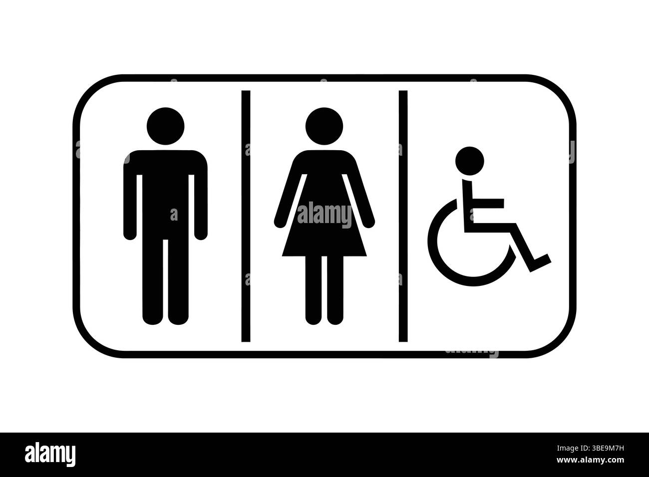 Unisex restroom sign, accessible facilities, ada compliant, white ...