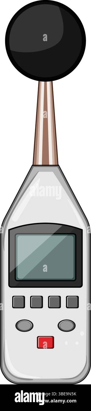 sensor noise level meter cartoon vector illustration Stock Vector Image ...