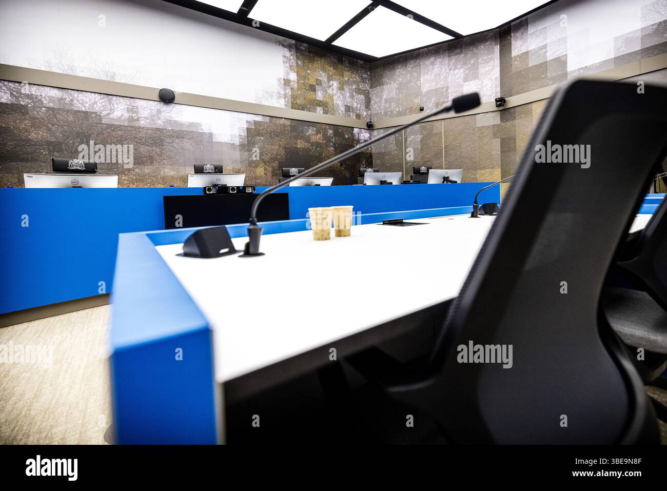 VUGHT - Interior of the new EBI court. The courtroom in the prison in ...