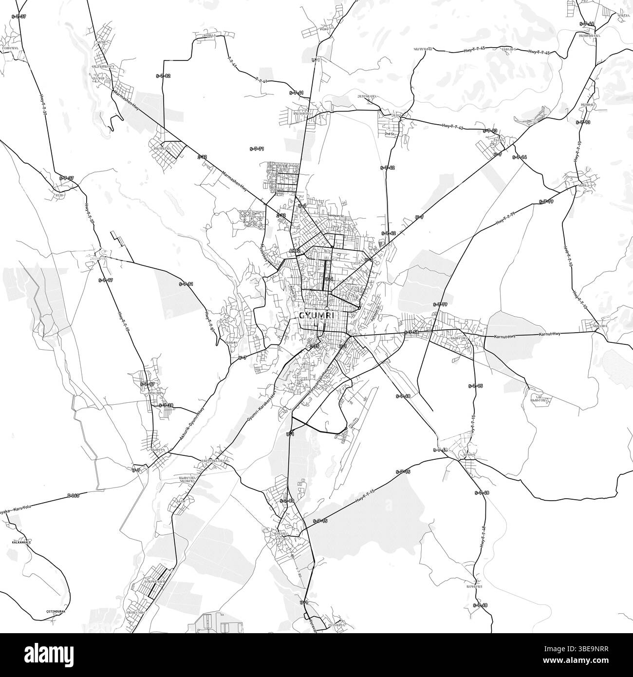 Gyumri map Black and White Stock Photos & Images - Alamy