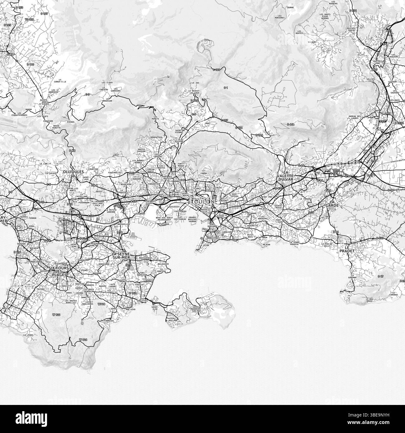 Toulon city map france hi-res stock photography and images - Alamy