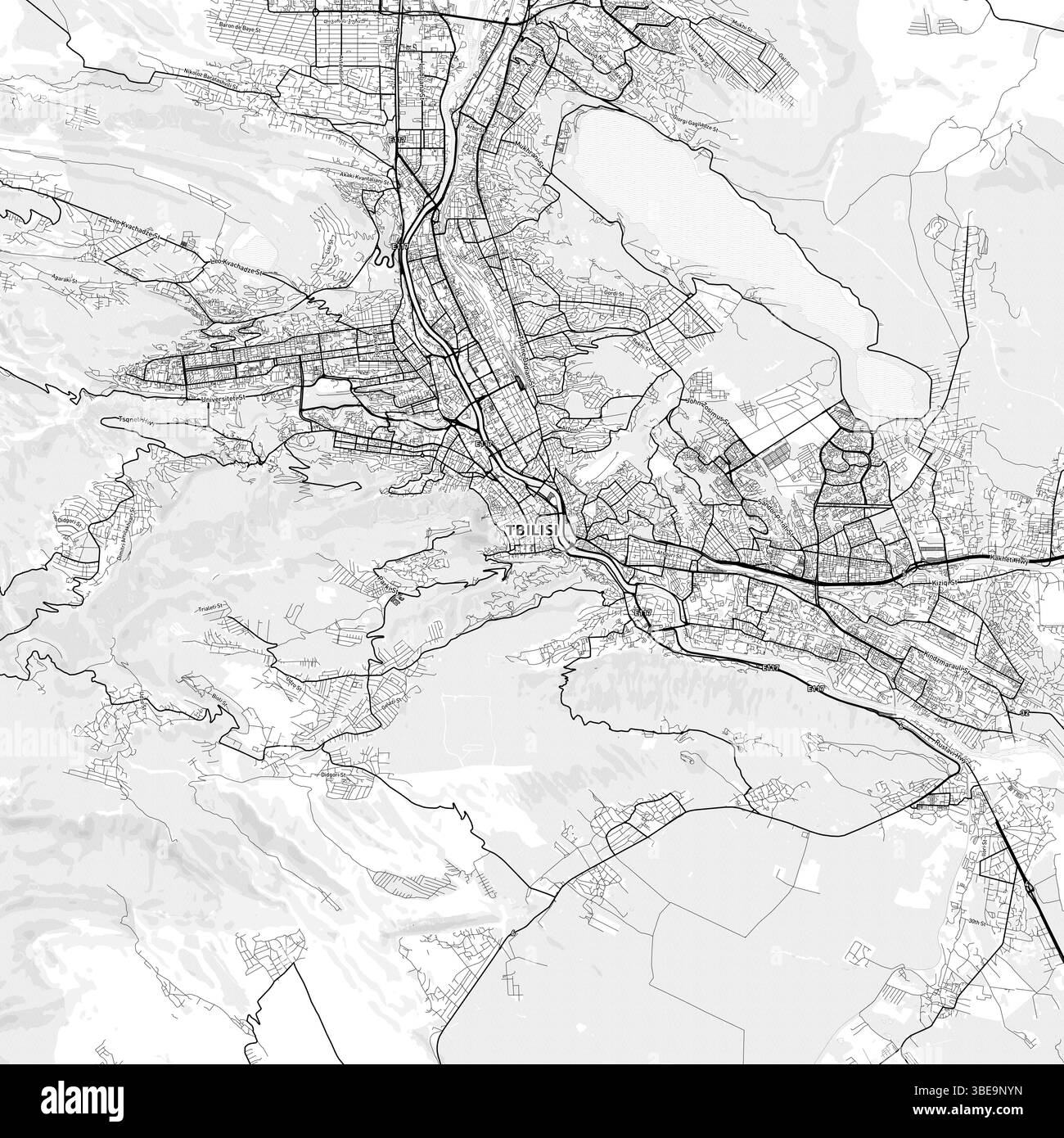 Tbilisi outline map Black and White Stock Photos & Images - Alamy