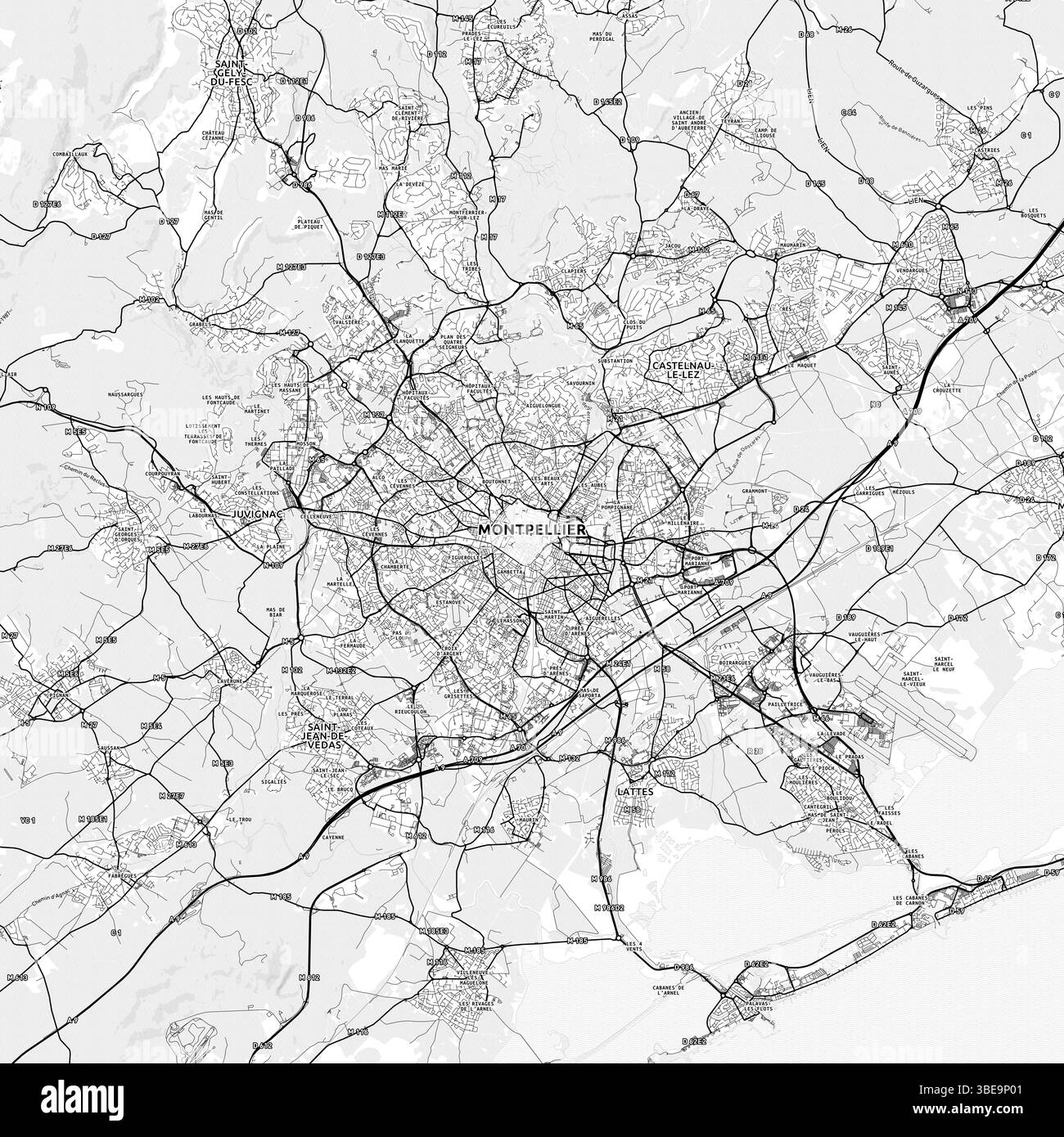 Montpellier france map hi-res stock photography and images - Alamy
