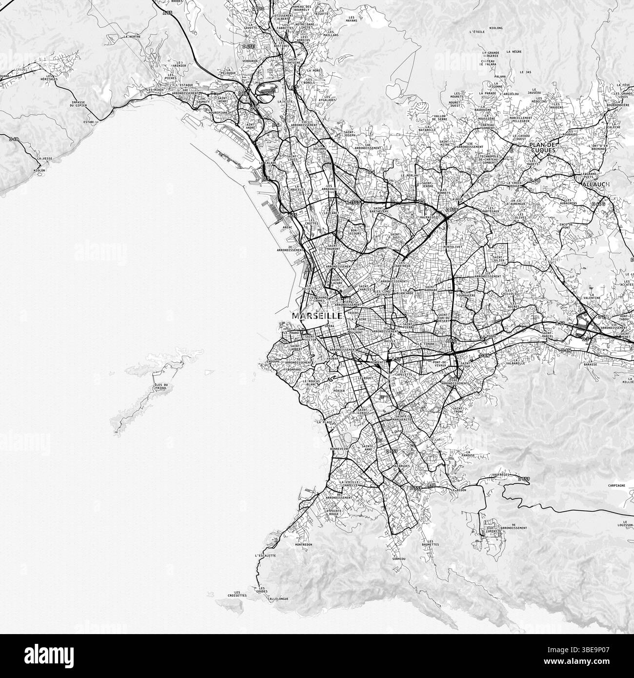 Marseille street map Black and White Stock Photos & Images - Alamy