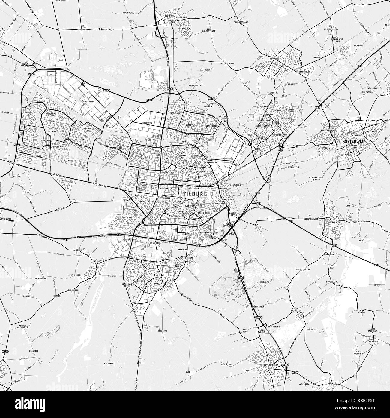 Tilburg map hi-res stock photography and images - Alamy