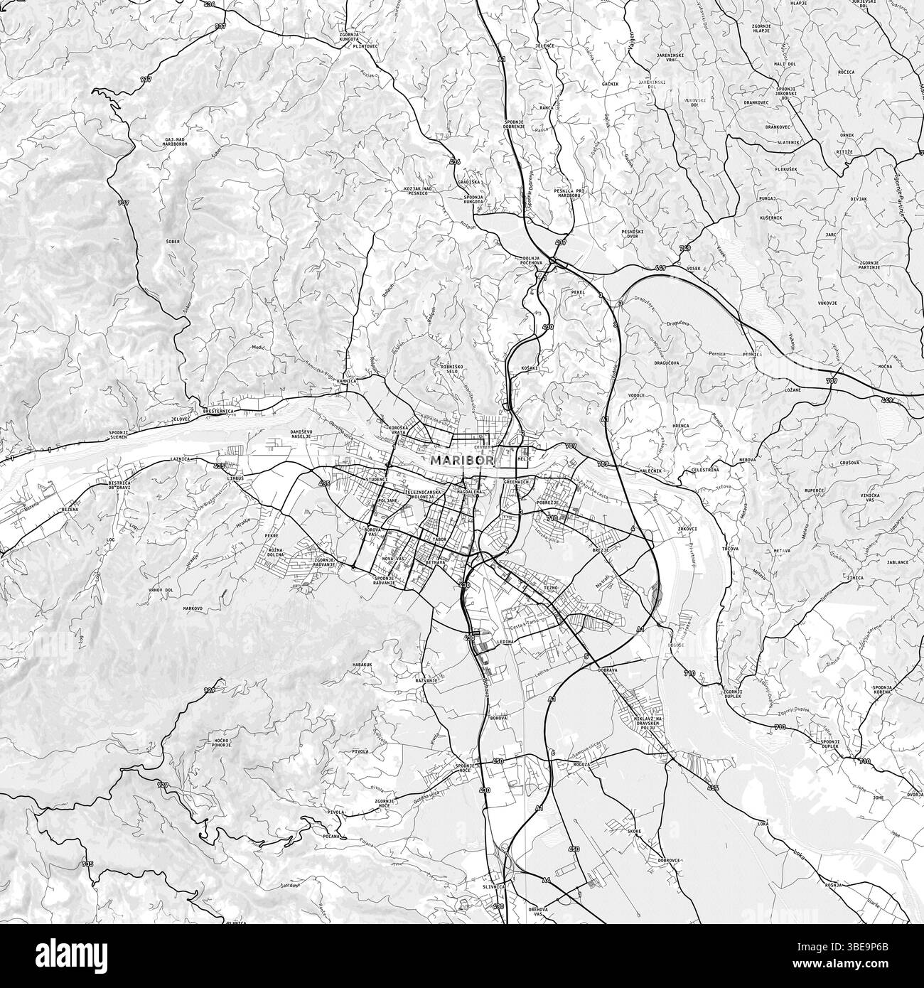 Maribor city map hi-res stock photography and images - Alamy