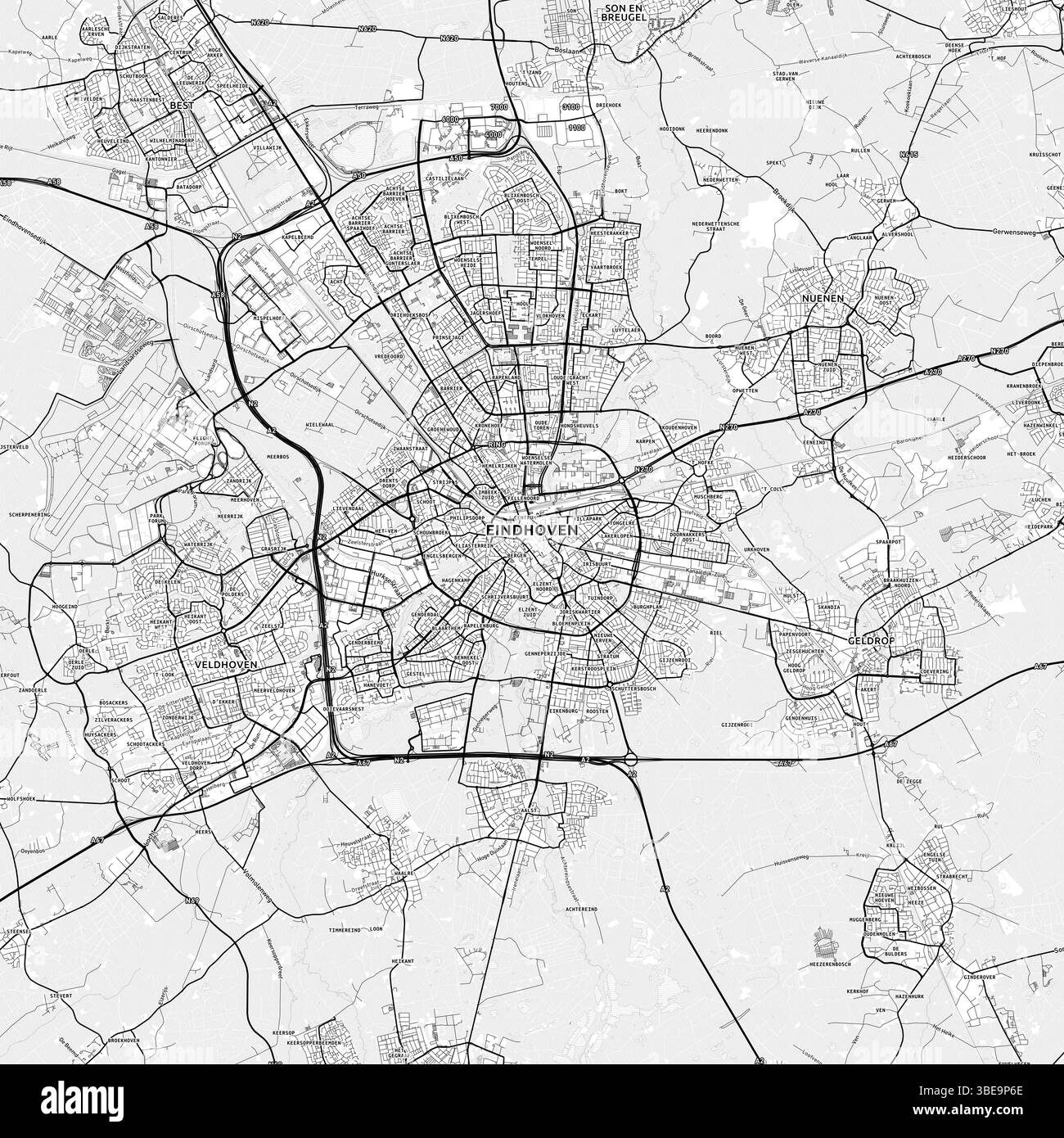 Map of eindhoven Black and White Stock Photos & Images - Alamy