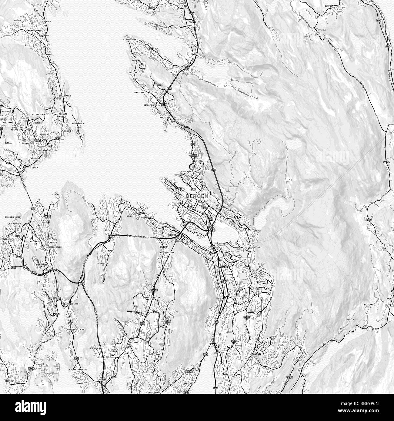 Outline bergen norway city hi-res stock photography and images - Alamy