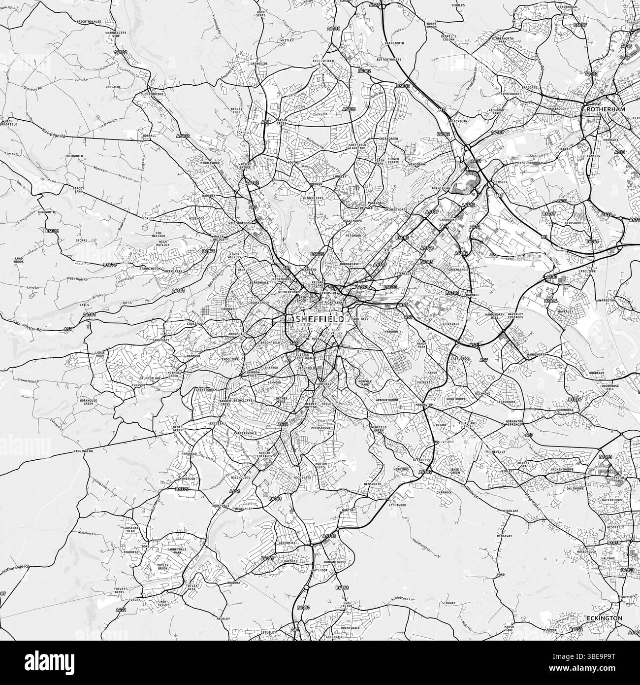 Sheffield map hi-res stock photography and images - Alamy