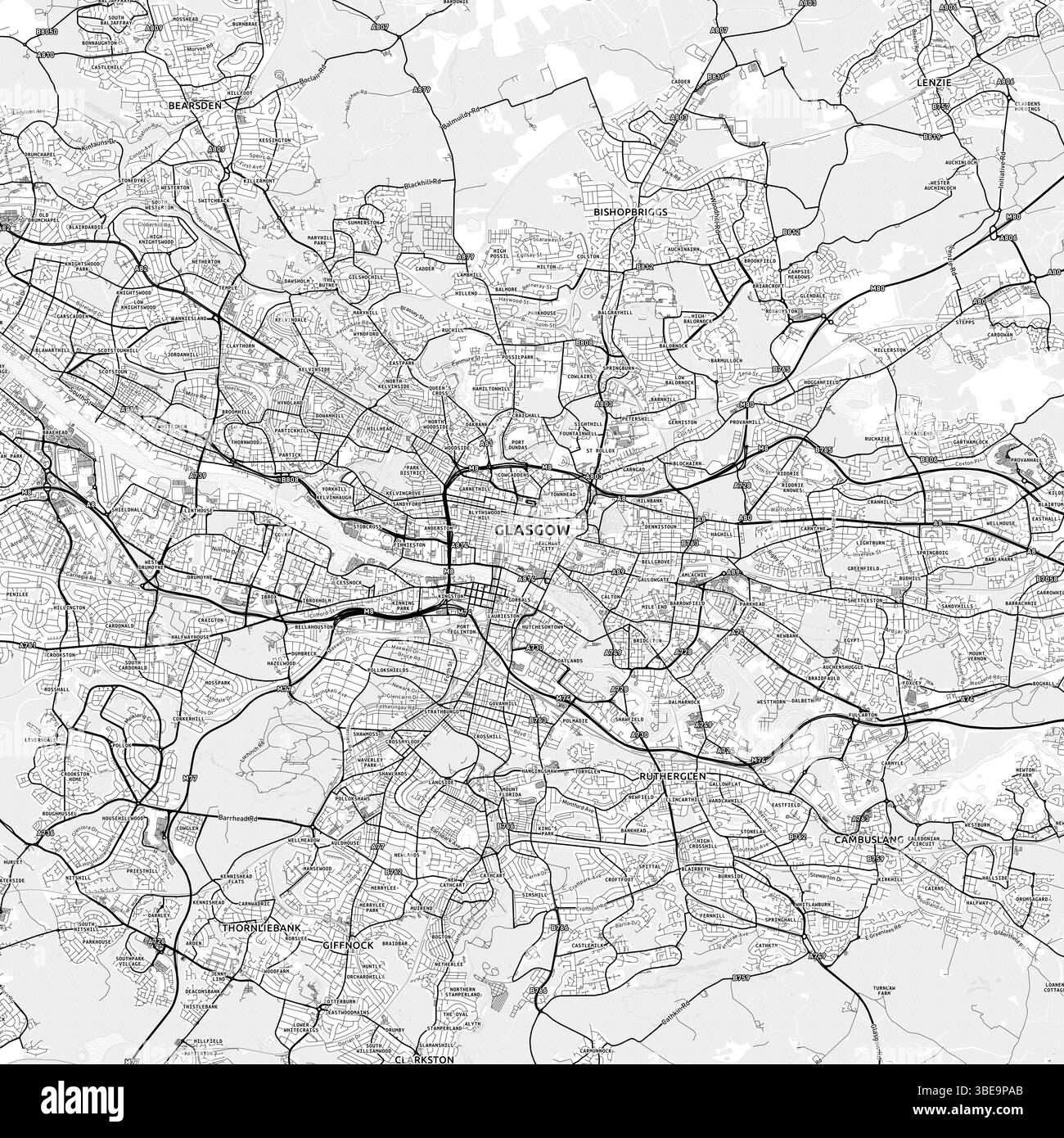 Glasgow map hi-res stock photography and images - Alamy